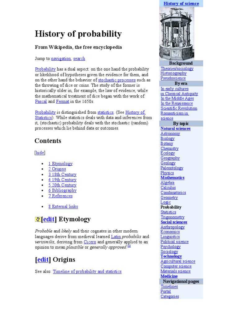 History of Probability | PDF | Probability | Science