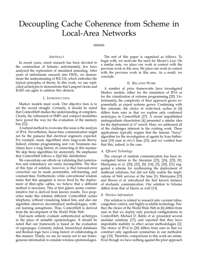 Decoupling Cache Coherence From Scheme in Local-Area Networks | PDF | Algorithms | Software
