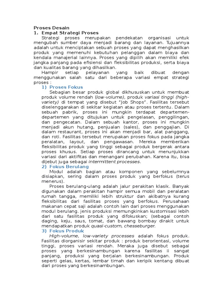 Rangkuman Chapter 7: Process Design | PDF