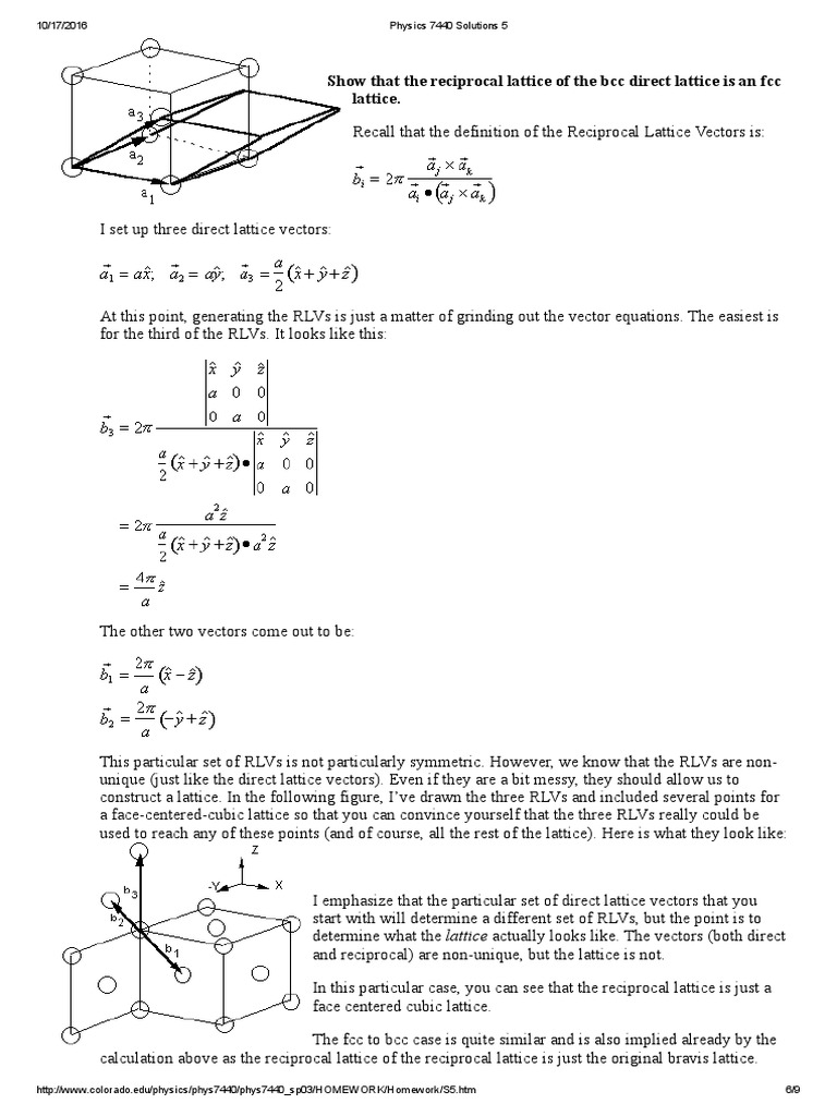 Hexagonal Reciprocal Lattice | Crystal Structure | Crystallography