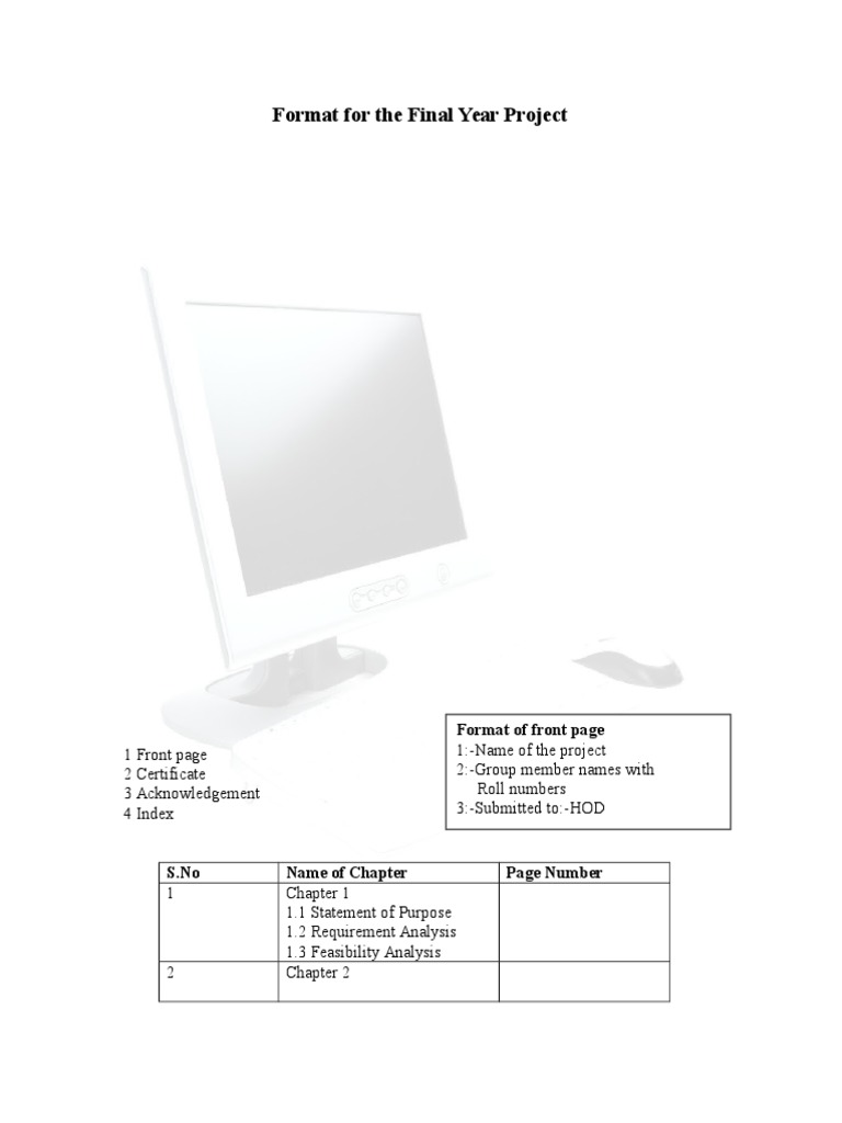 Format of File For The Project | PDF