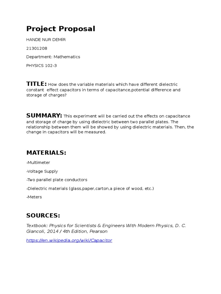Project Proposal: Title | PDF | Technology & Engineering