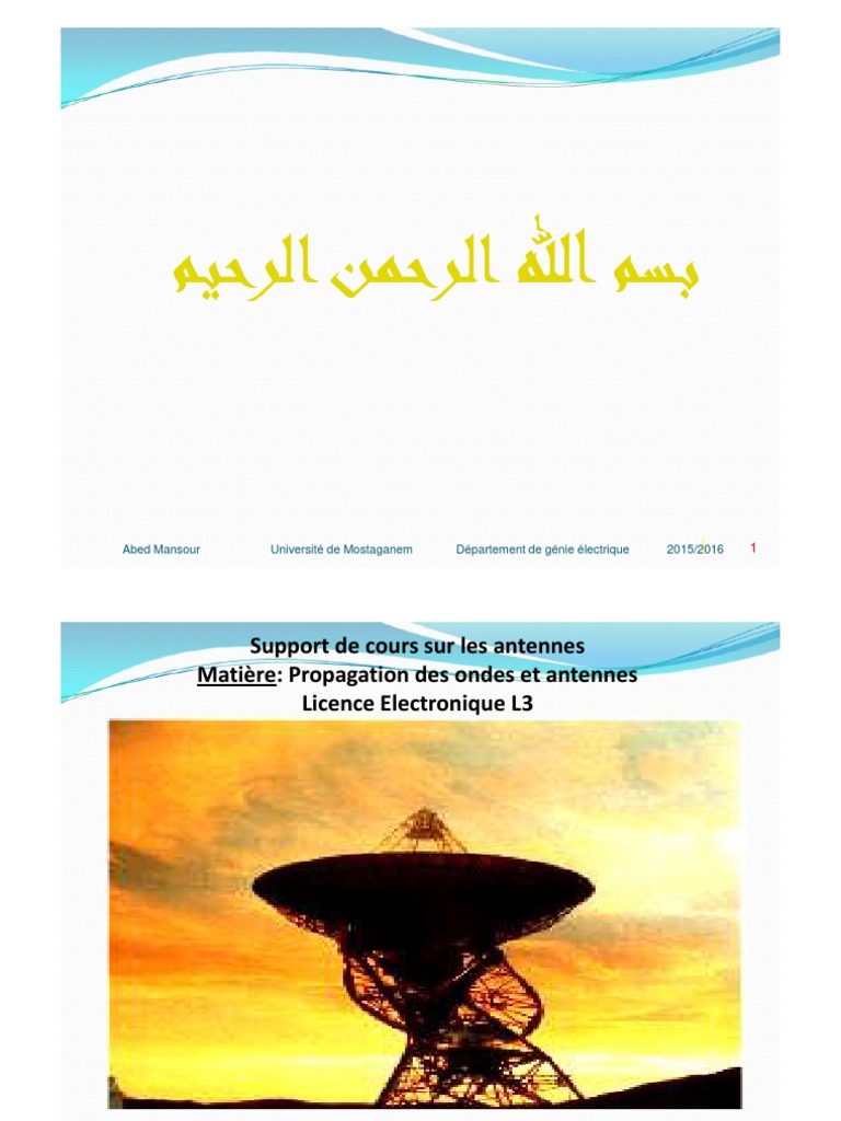 Support de cours sur les antennes EM | PDF | Antenne (Radio ...