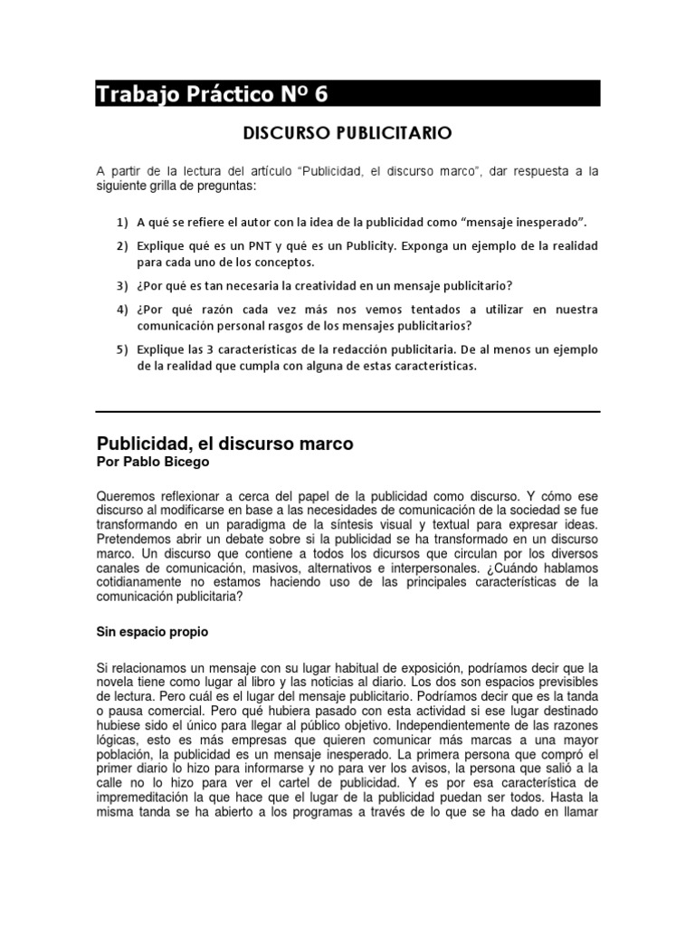 TP6 Discurso Publicitario | PDF | Publicidad | Radio
