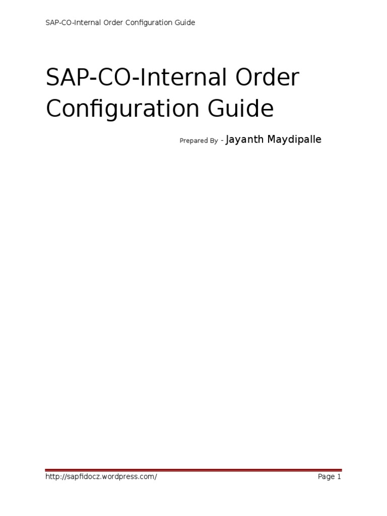 Sap Internal Order | PDF | Debits And Credits | Computing