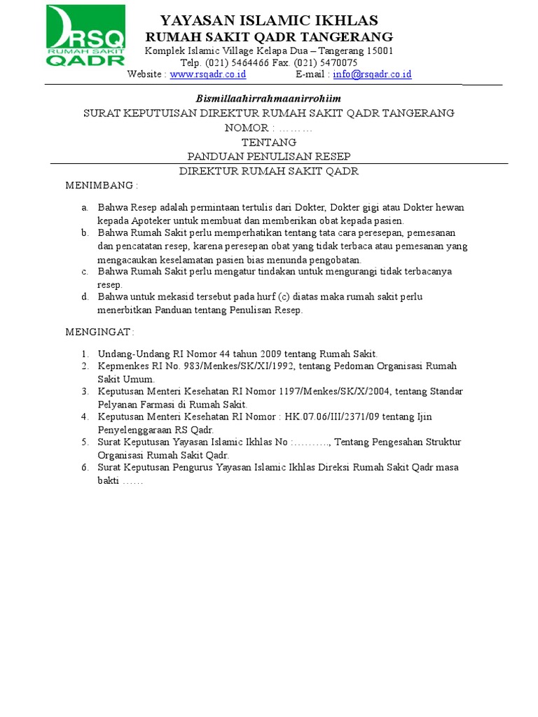 Panduan Penulisan Resep | PDF