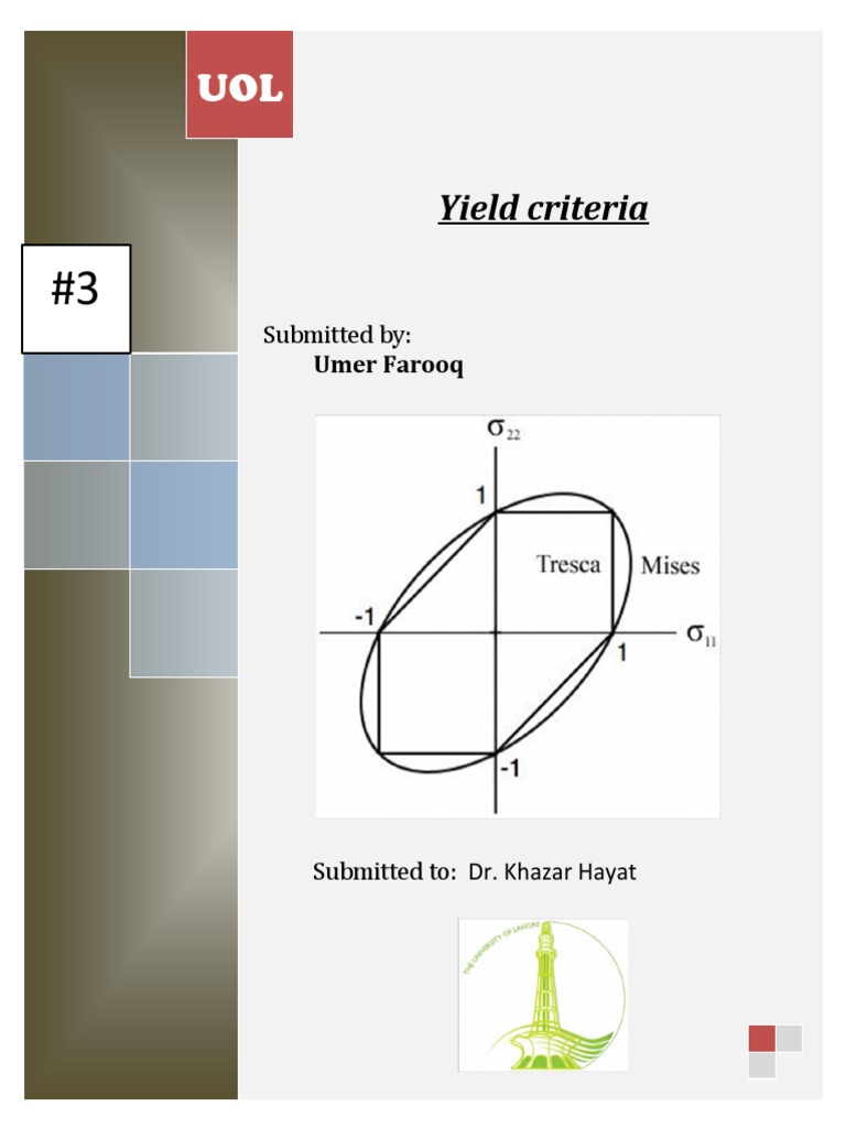 Yield Criteria: Submitted by | PDF | Yield (Engineering) | Deformation ...