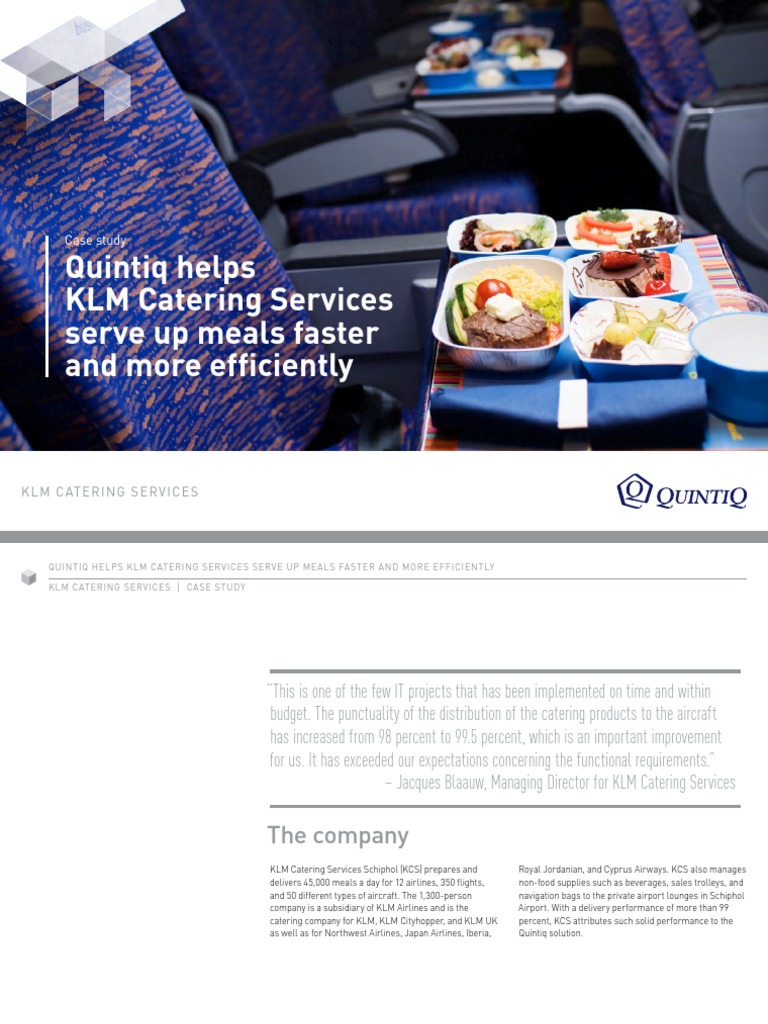 KLM Catering Services: Efficiency Boost | PDF | Airlines | Hazard ...