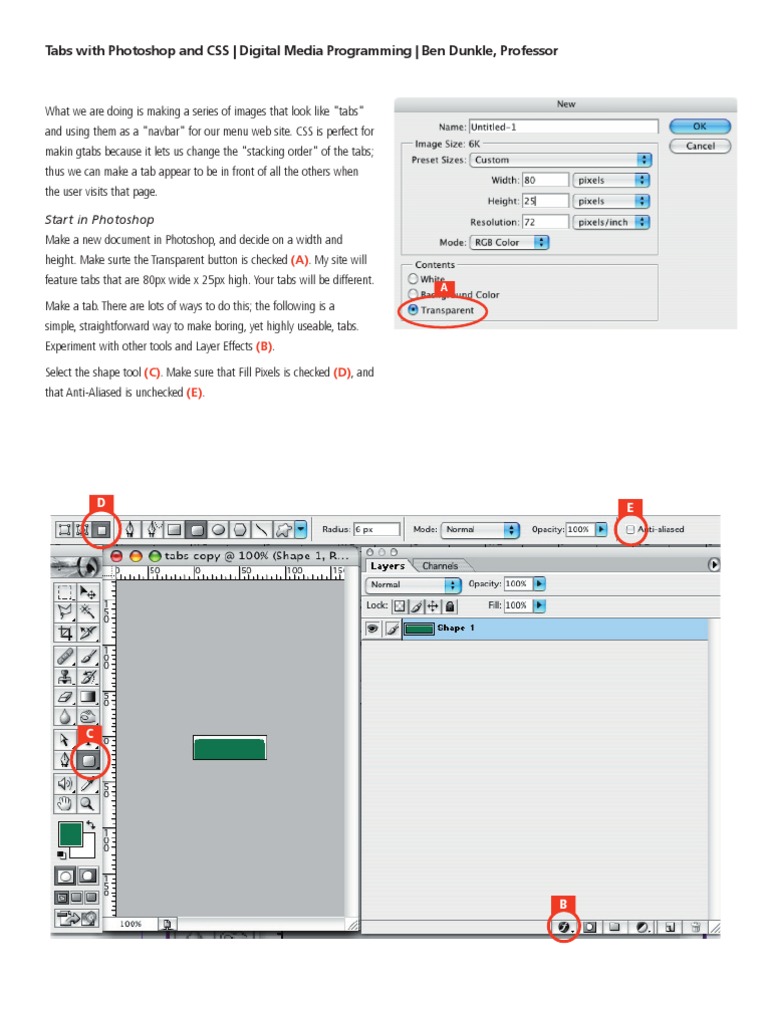 Tabs With Photoshop and CSS | Adobe Photoshop | Tab (Gui)