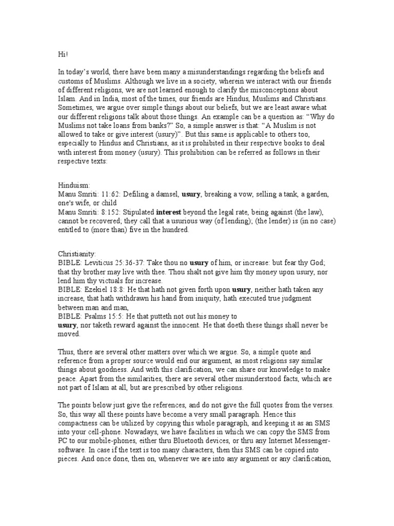 Clarifying Misconceptions in Religions | PDF | Usury | Indian Religions