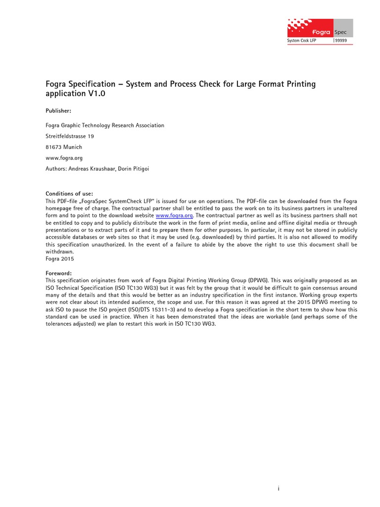 Fogra Specification - System and Process Check For Large Format ...