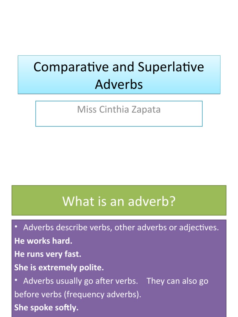 Comparative and Superlative Adverbs Guide | PDF | Adverb | Adjective