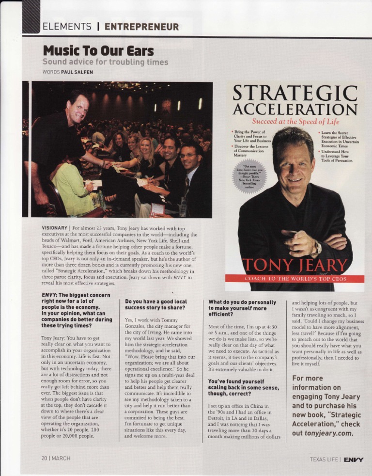 Tony Jeary's Strategic Acceleration Insights | PDF | Business