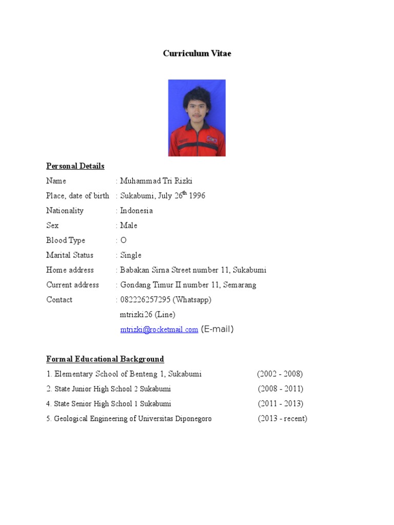 Muhammad Tri Rizki CV: Education & Experience | PDF