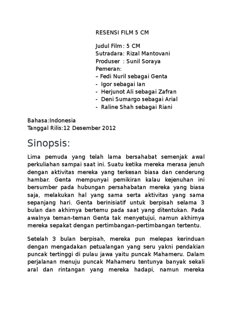 Resensi Film 5 CM | PDF