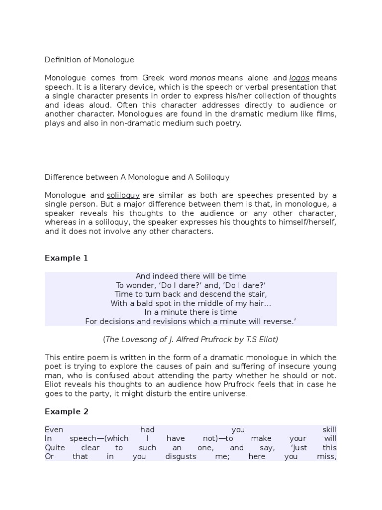 Definition of Monologue merchant.docx | Monologue | Poetry