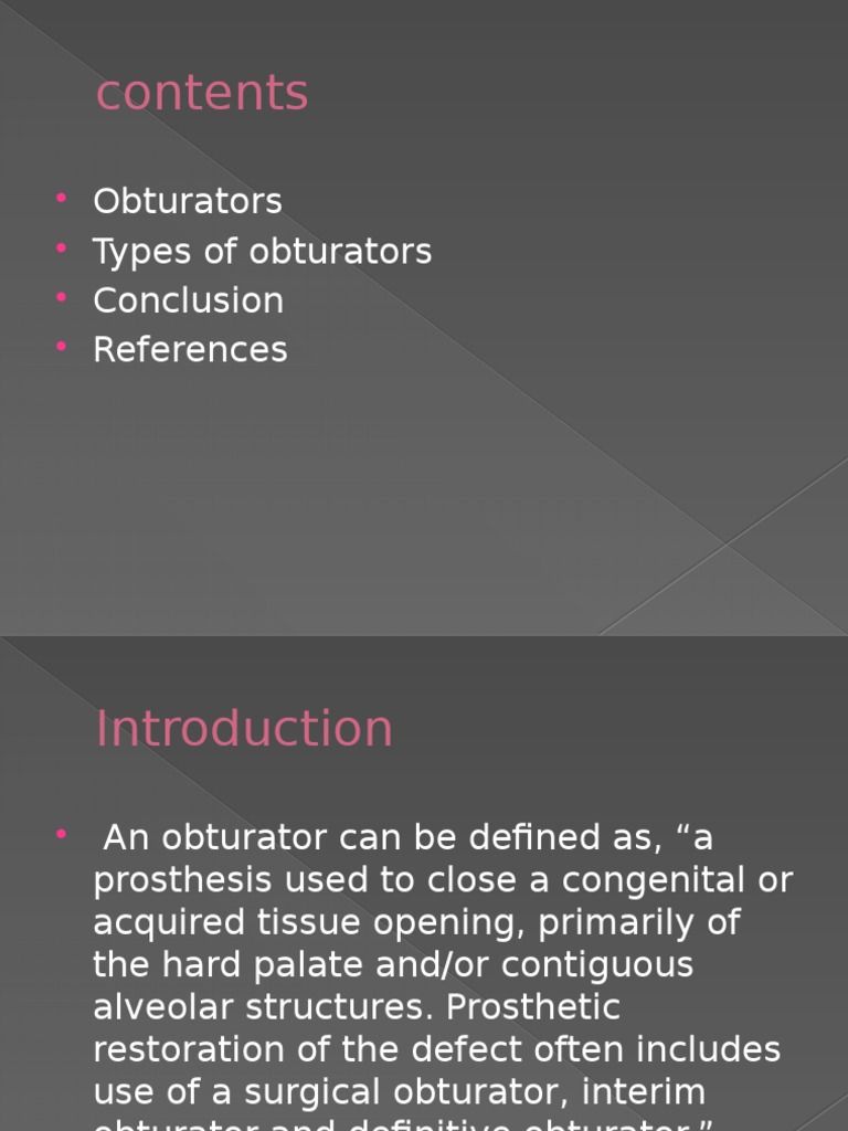 Obturator | PDF | Mouth | Human Anatomy