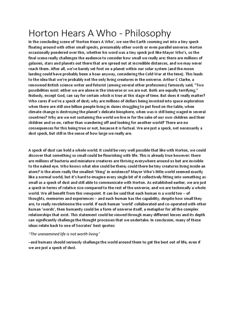 Horton Hears A Who - Philosophy | PDF | Planets | Universe