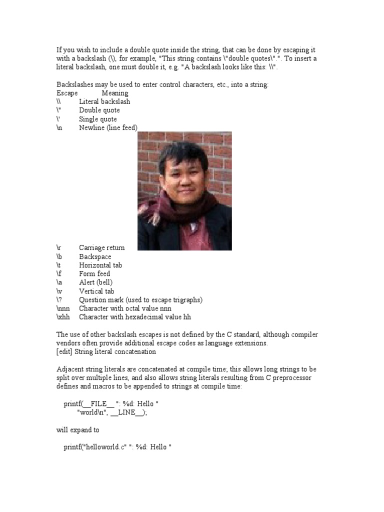 If You Wish To Include A Double Quote Inside The String, That Can Be Done by Escaping It With A ...