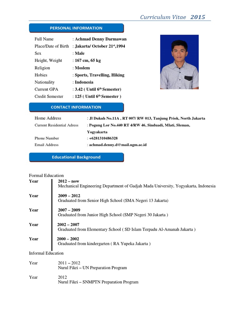 CV Achmad Denny Darmawan | PDF