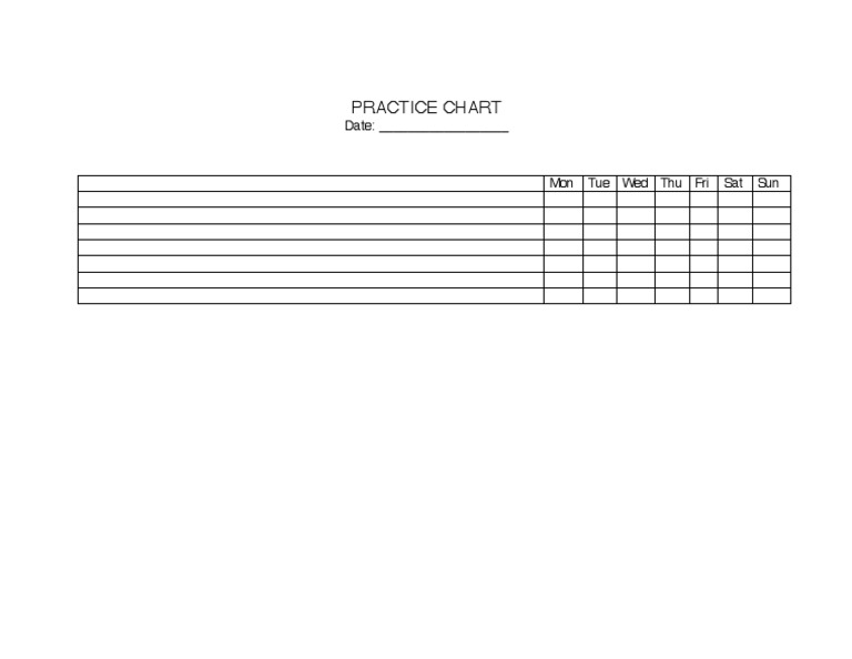 Weekly Practice Schedule: A Chart to Track Daily Music Practice ...