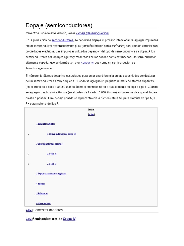 Dopaje | PDF | Dopaje (semiconductor) | Semiconductores