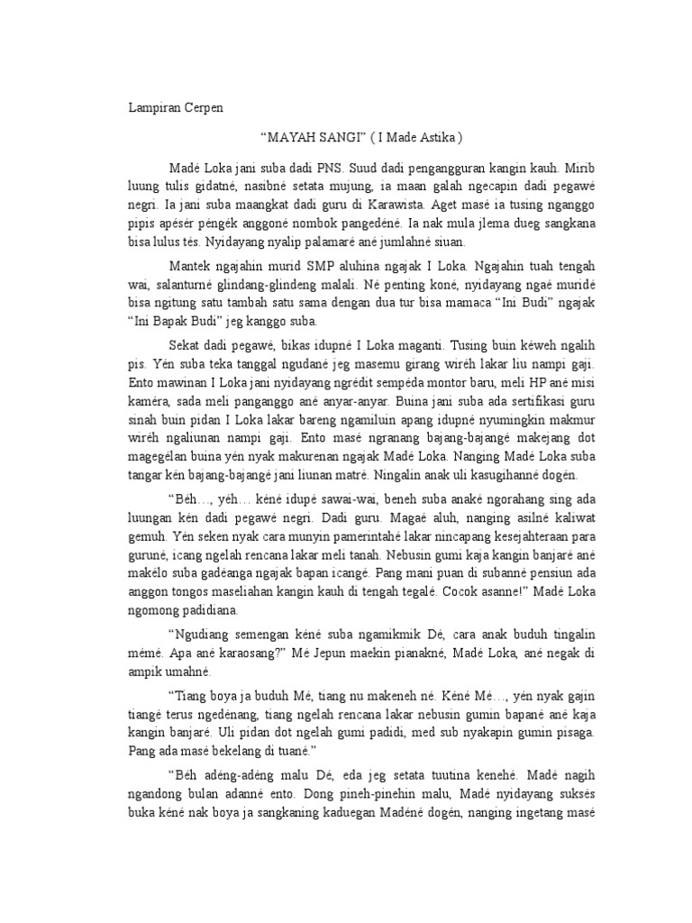 Lampiran Cerpen | PDF