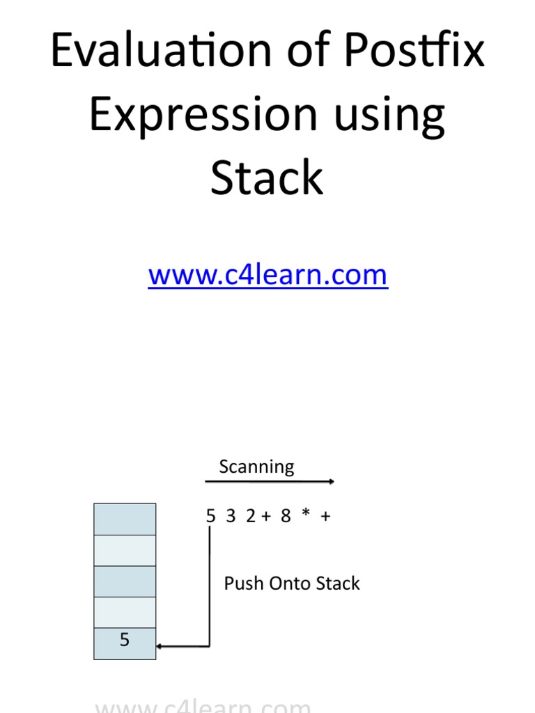 Using Stack Evalution of Postfix Expression Using Stack | PDF