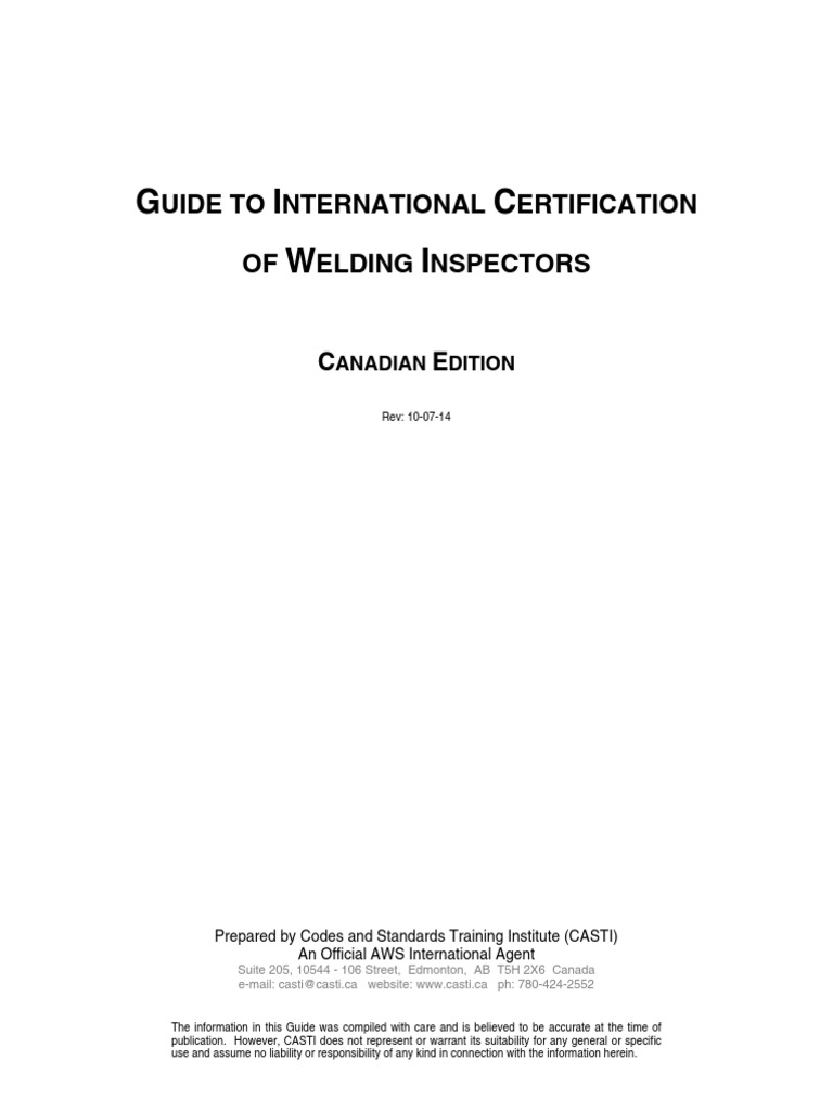 CASTI - Guide-to-International-Certification-of-Welding-Inspectors PDF ...