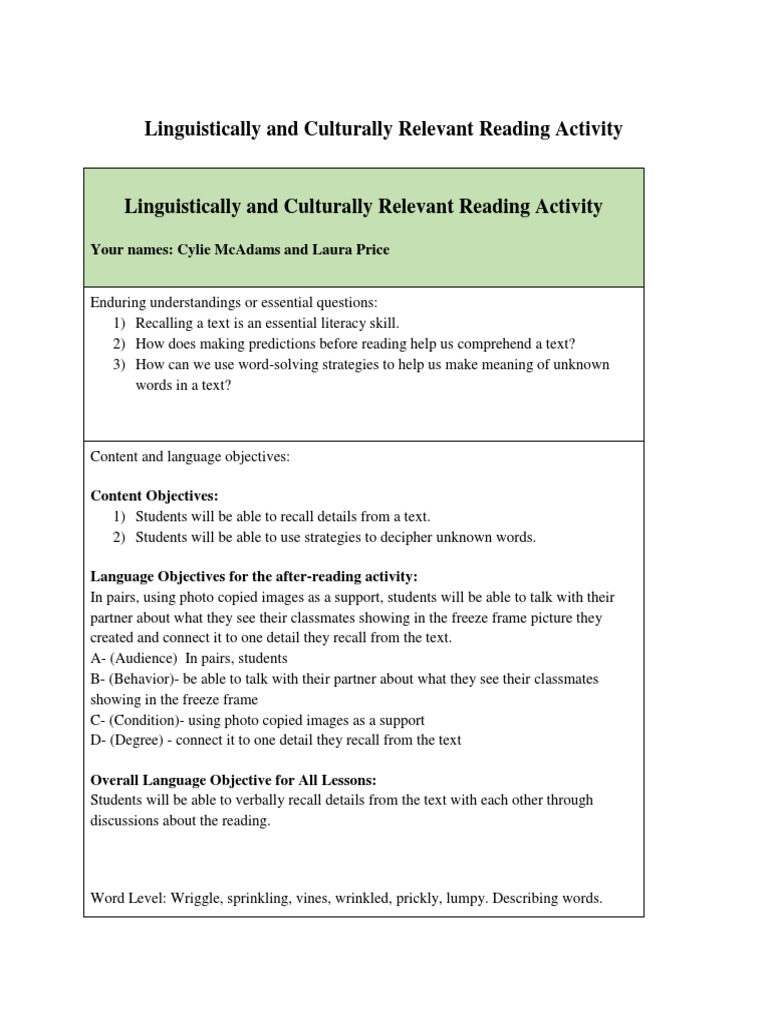 Engaging with "The Ugly Vegetables" | PDF | Vocabulary | Reading (Process)