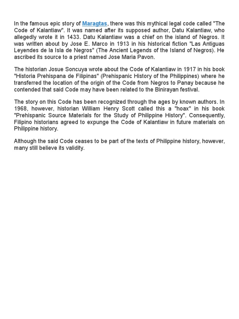 Code of Kalantiaw | PDF | Religion And Belief