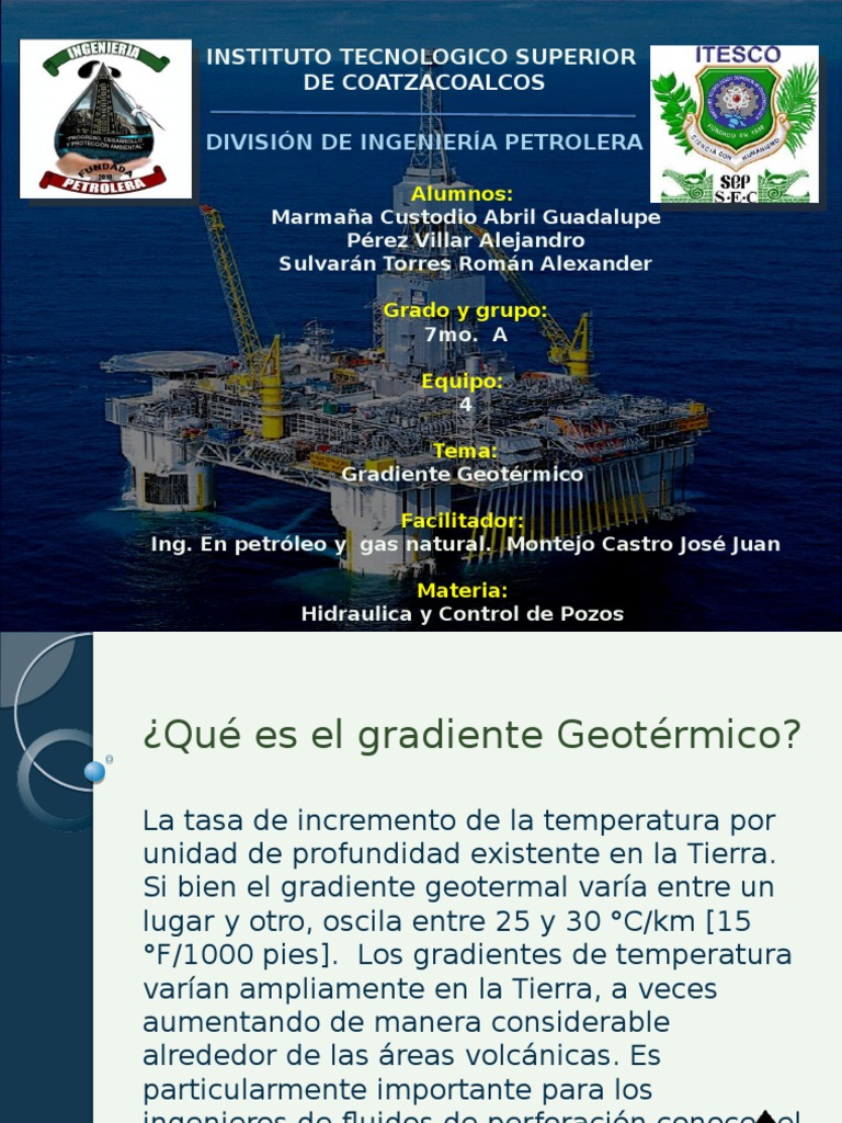 Gradiente Geotérmico | PDF | Energía geotérmica | Calor