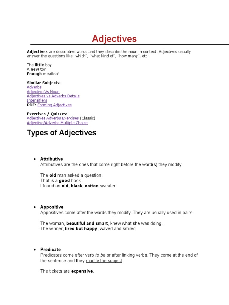 English Grammar Rules | PDF | Adverb | Adjective