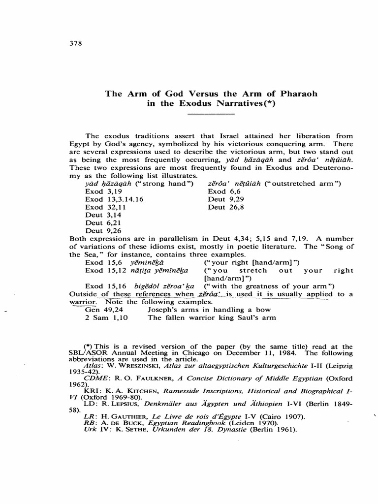 The Arm of God Versus The Arm of Pharaoh) | PDF | The Exodus | Book Of ...