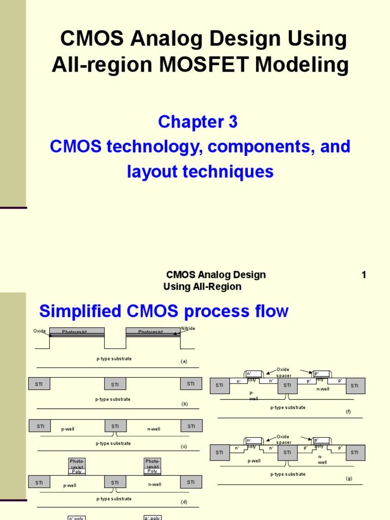 9082 CMOS Analog Design Chapter 3 | PDF | Cmos | Photolithography