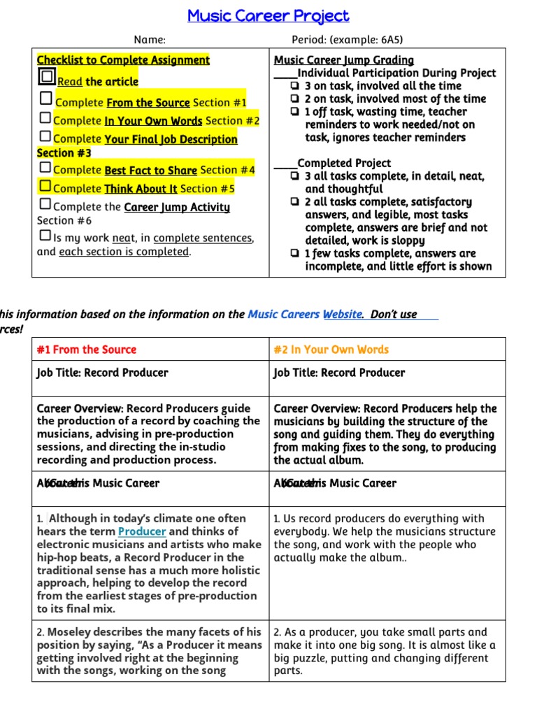 Berke Musiccareerproject | PDF | Apprenticeship | Entertainment (General)