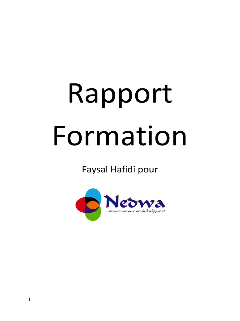 Rapport de Formation des Formateurs | Développement personnel | Pédagogie