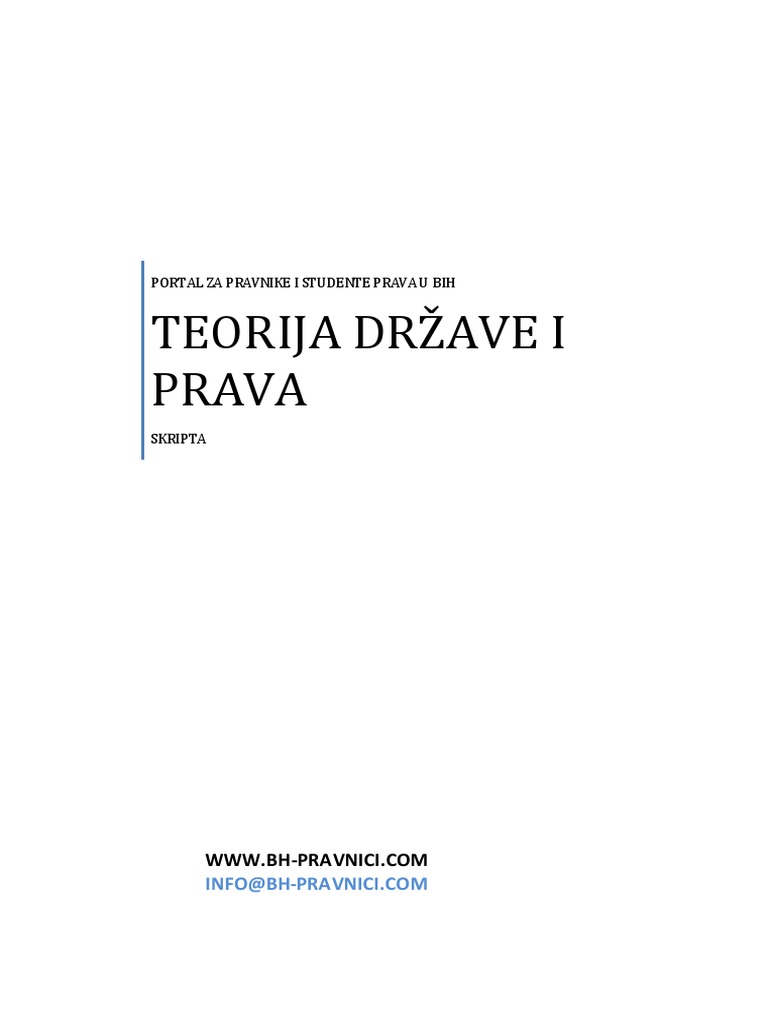 Teorija Drzave - Skripta | PDF