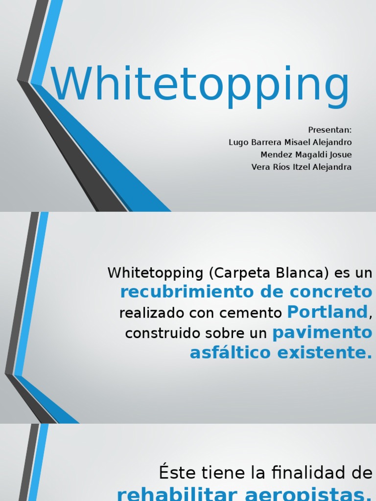 White Topping | PDF | Hormigón | Industrias
