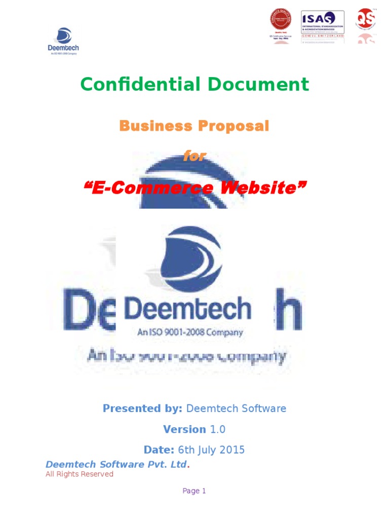 Business Proposal For E-Commerce Website | PDF | Websites | Password