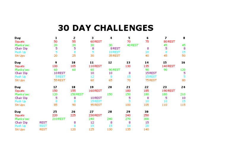30 Day Workout | PDF