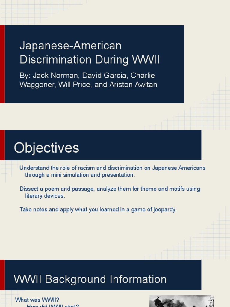 Japanese-American Discrimination During WWII | PDF | Internment Of ...