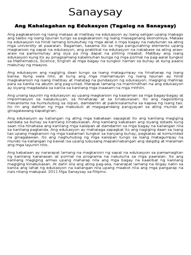 Sanaysay | PDF