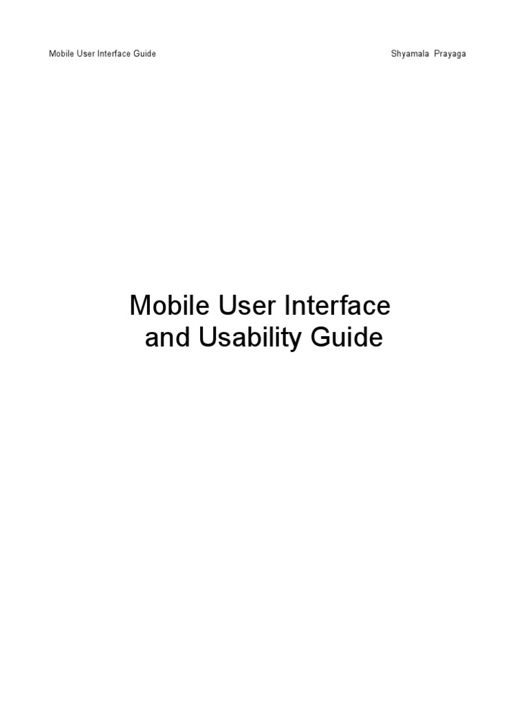 Mobile UI and Usability Guide | PDF | Graphical User Interfaces | Usability