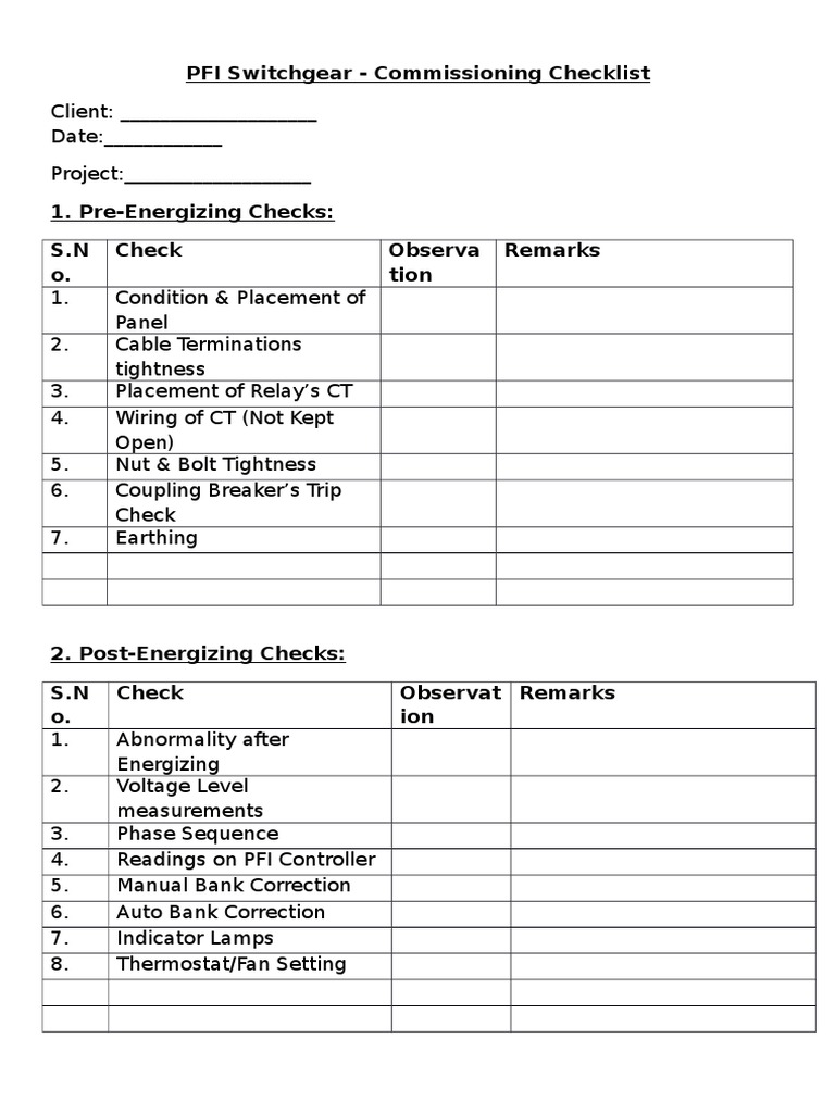PFI Panel Erection Checklist | PDF