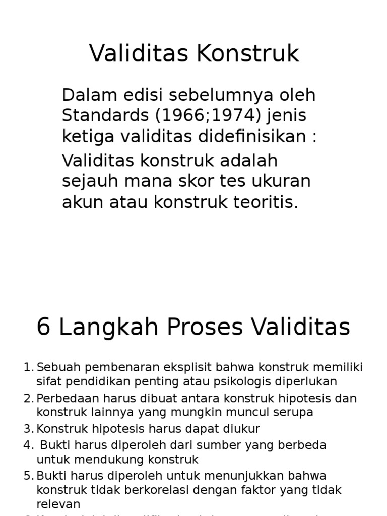 Validitas Konstruk | PDF