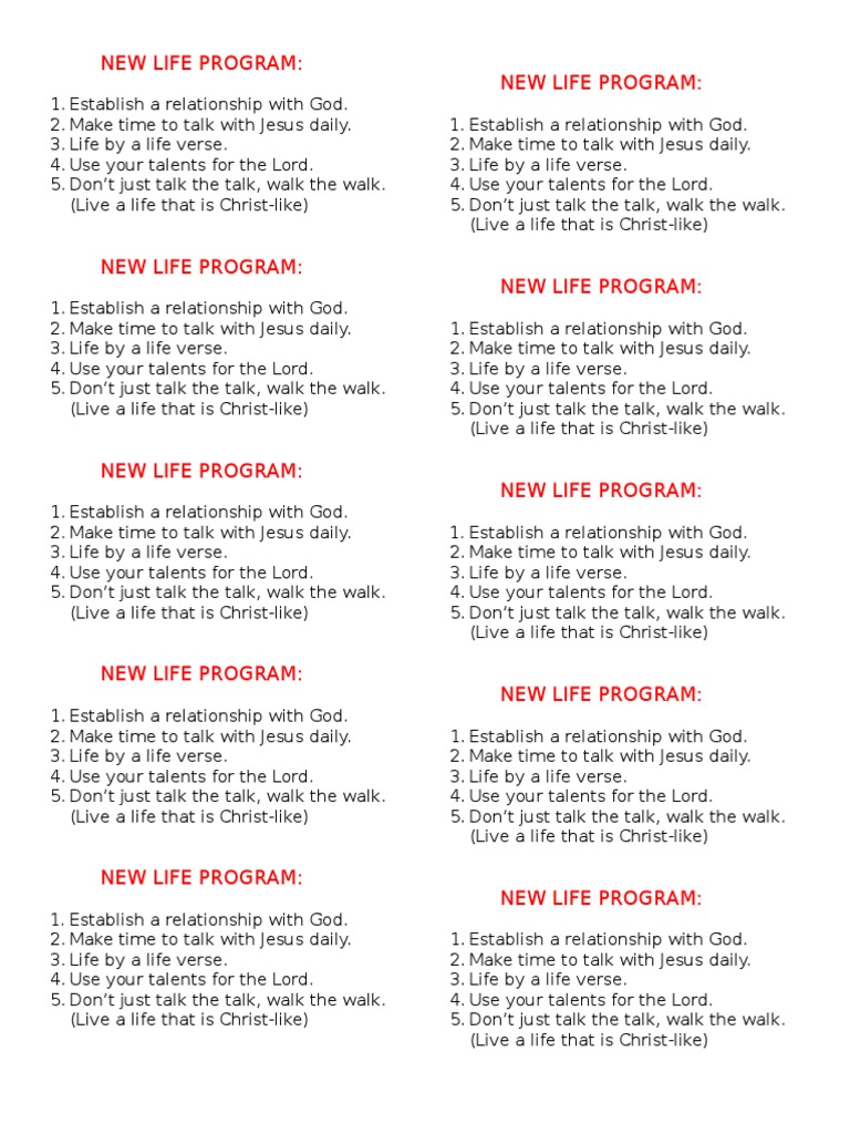 New Life Program: New Life Program | PDF