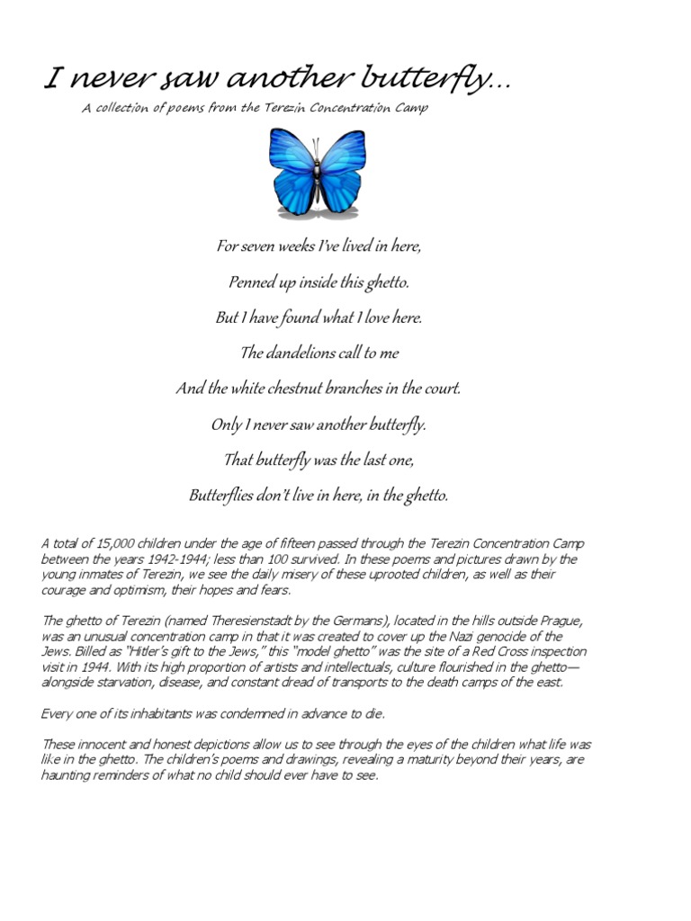 Poems - I Never Saw Another Butterfly | PDF | Nazi Germany | Unrest