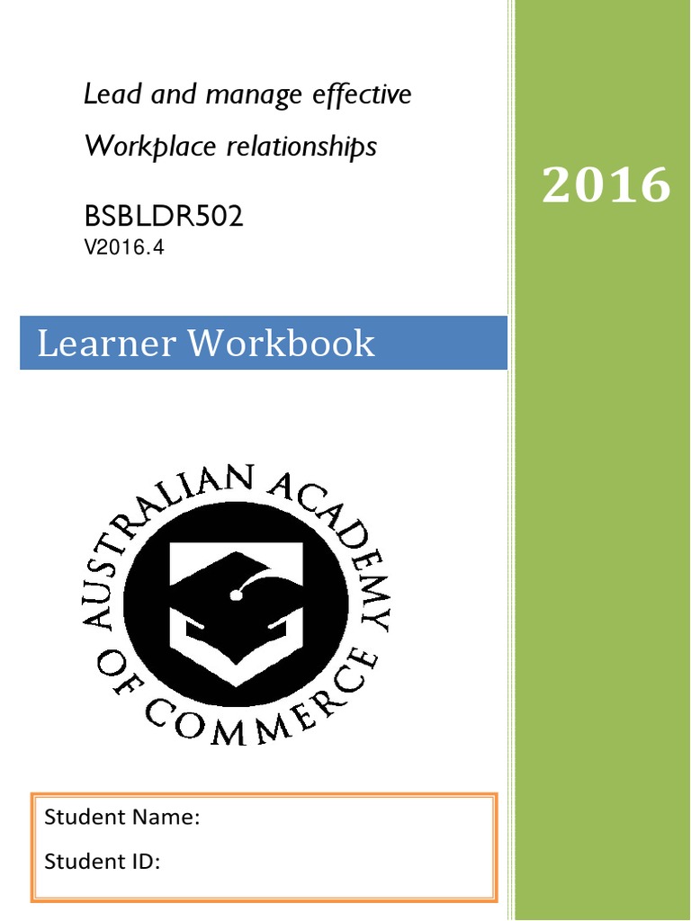 Bsbldr502 Work Book | PDF | Communication | Employment
