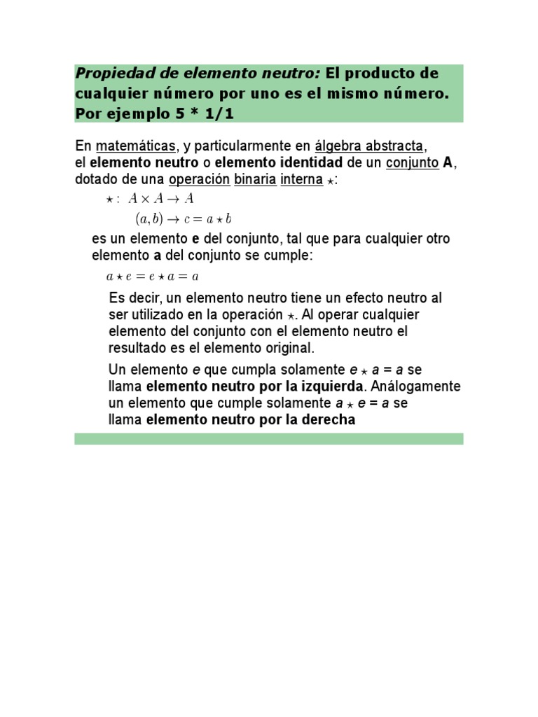Propiedad de Elemento Neutro | PDF | Métodos y materiales de enseñanza